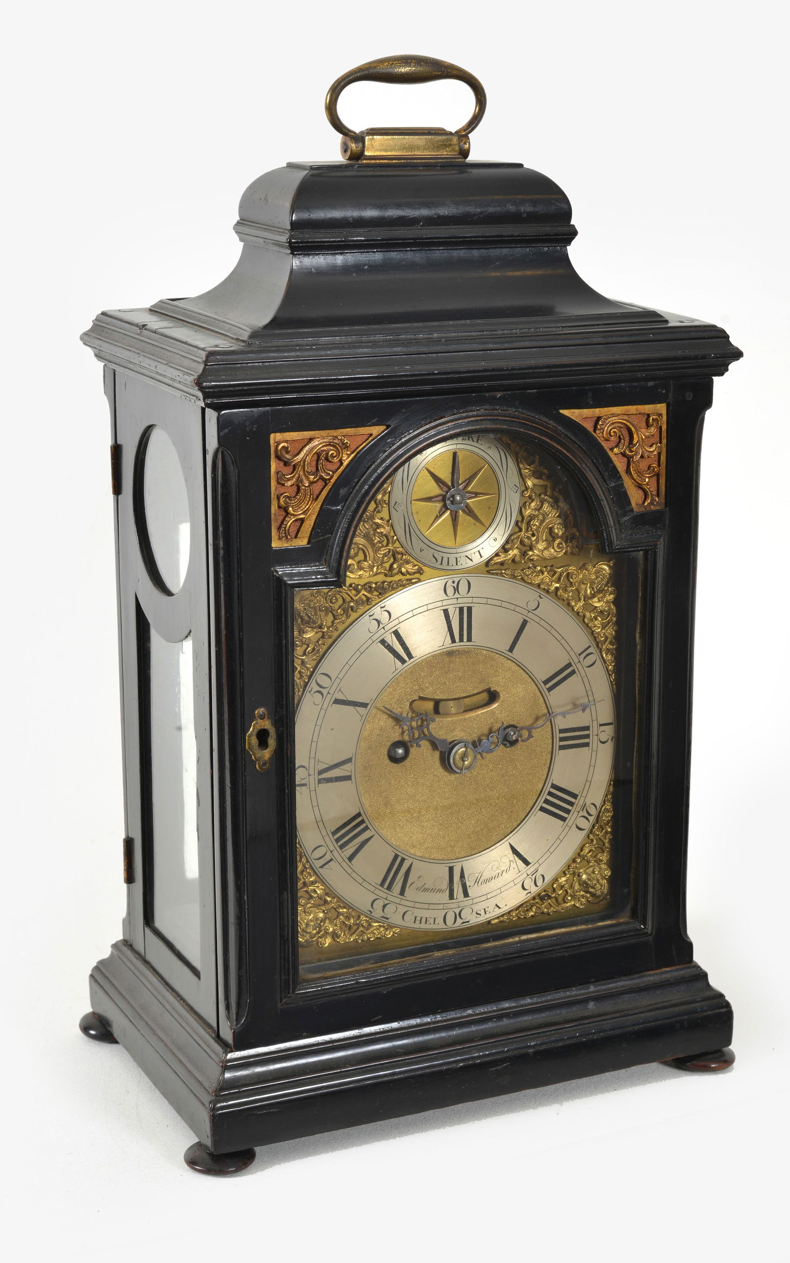 Edmund Howard, English Ebonized Bracket Clock With Composite Brass Dial ...