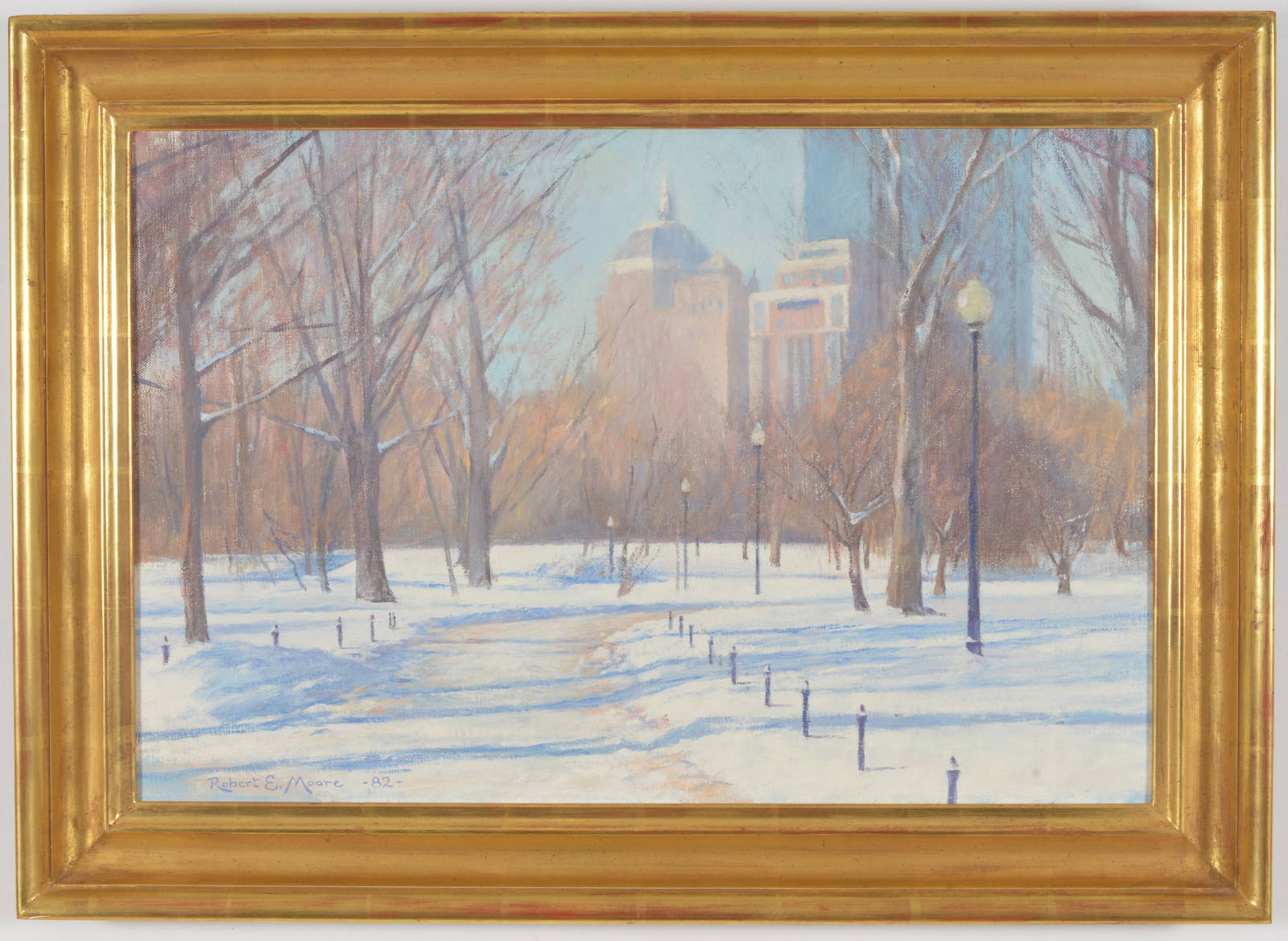 Robert E. Moore, Massachusetts 1956-2003. Boston Common With Snow And ...