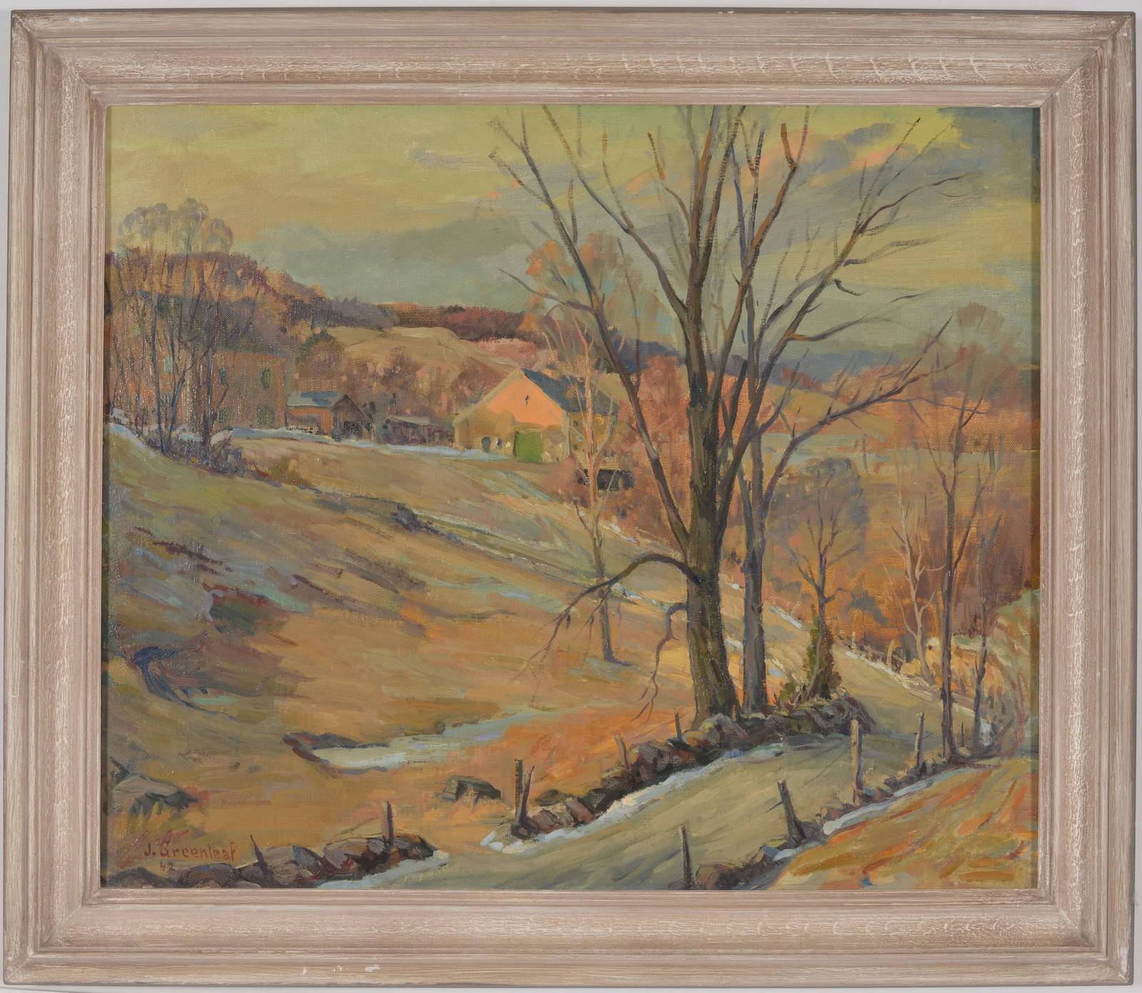 Jacob Greenleaf. 1942. "the Last Glow". Early Spring Landscape With ...