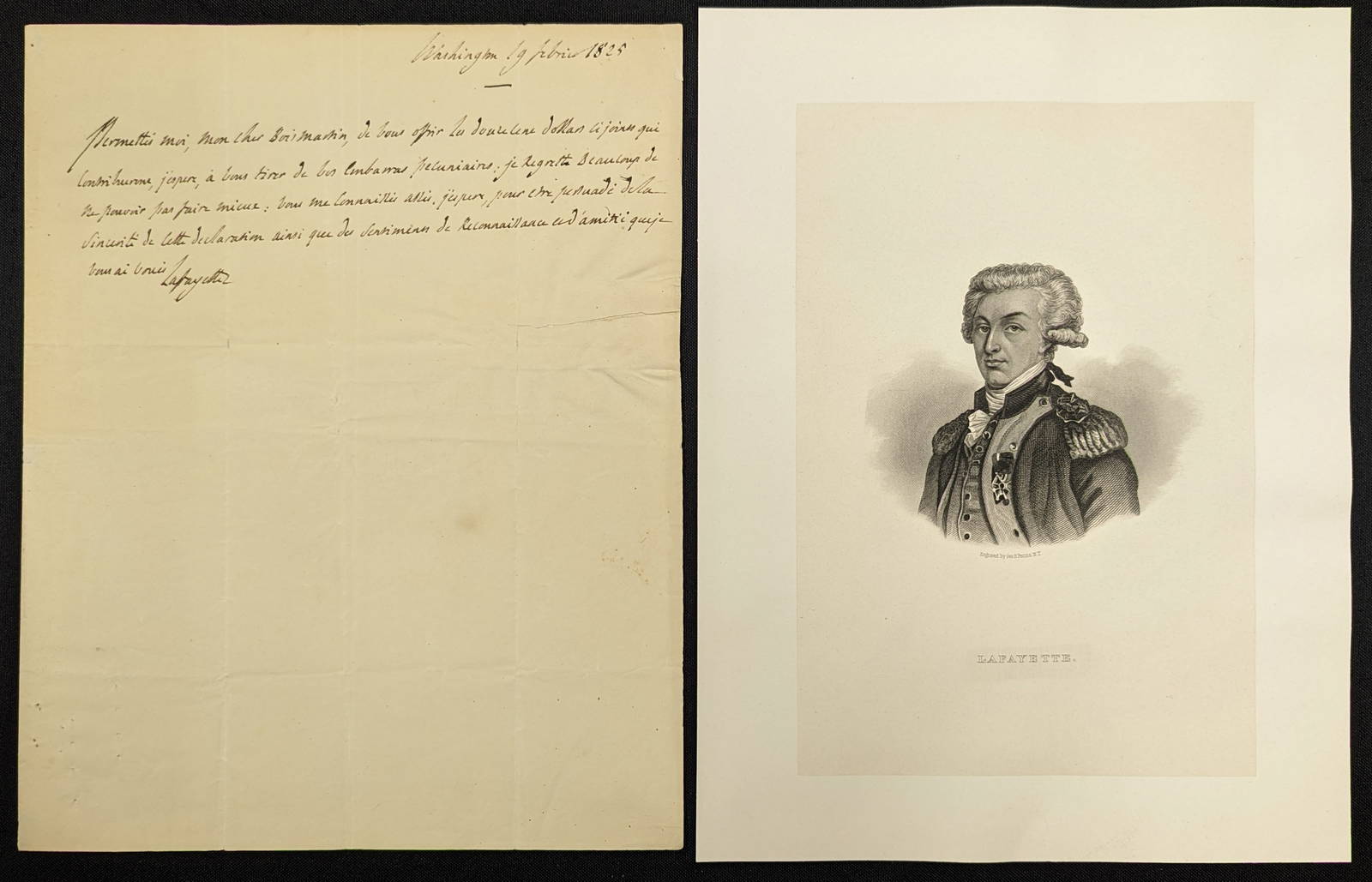 Marquis De Lafayette. American Revolution. Autograph Signed Letter 8 X 10 Inches Folded. Dated ...