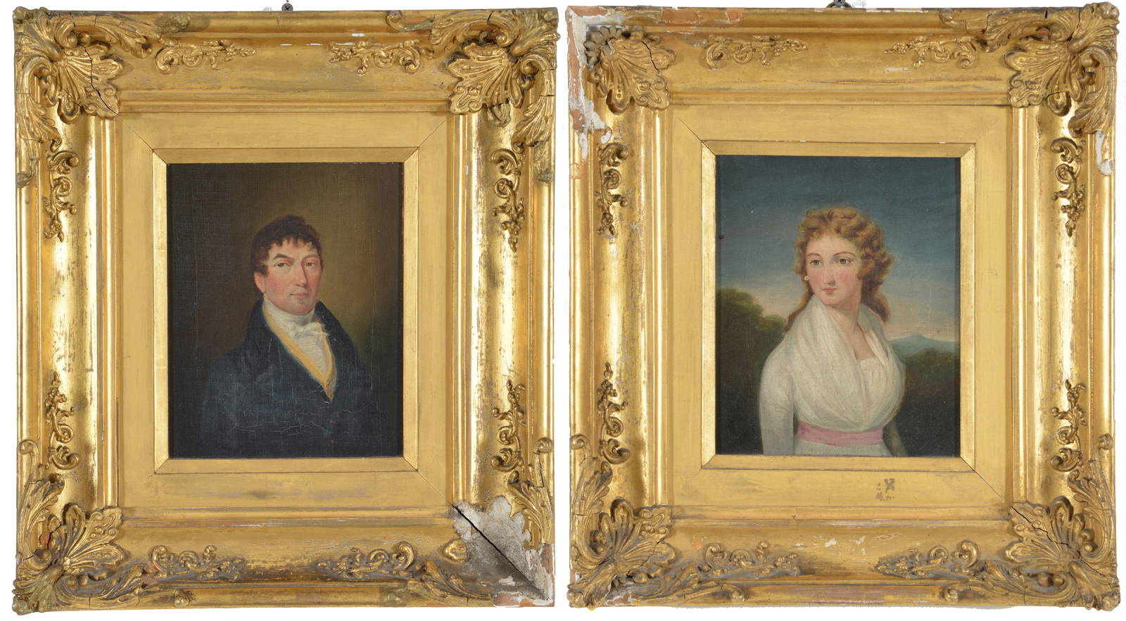 Pair Of 19th Century Portraits Of Samuel Douglas And Elizabeth ...