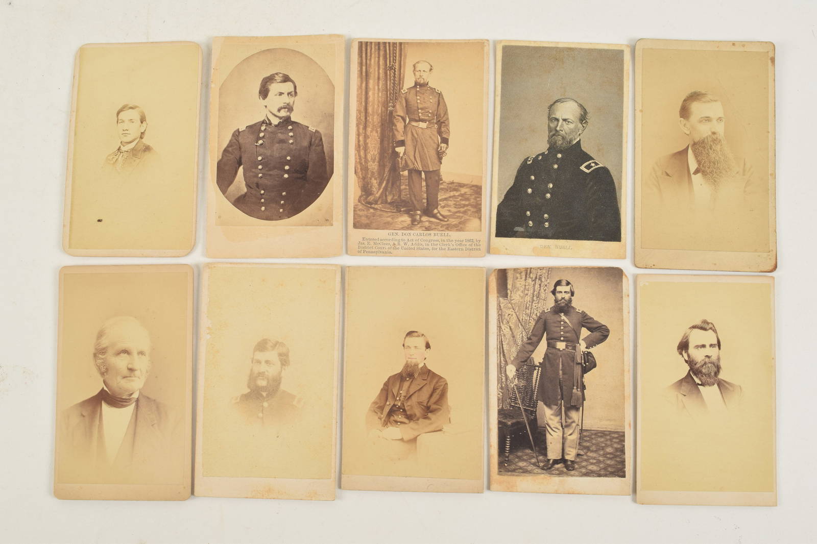 Lot Of Civil War Era Cdv Photographs Including General Buell, General ...