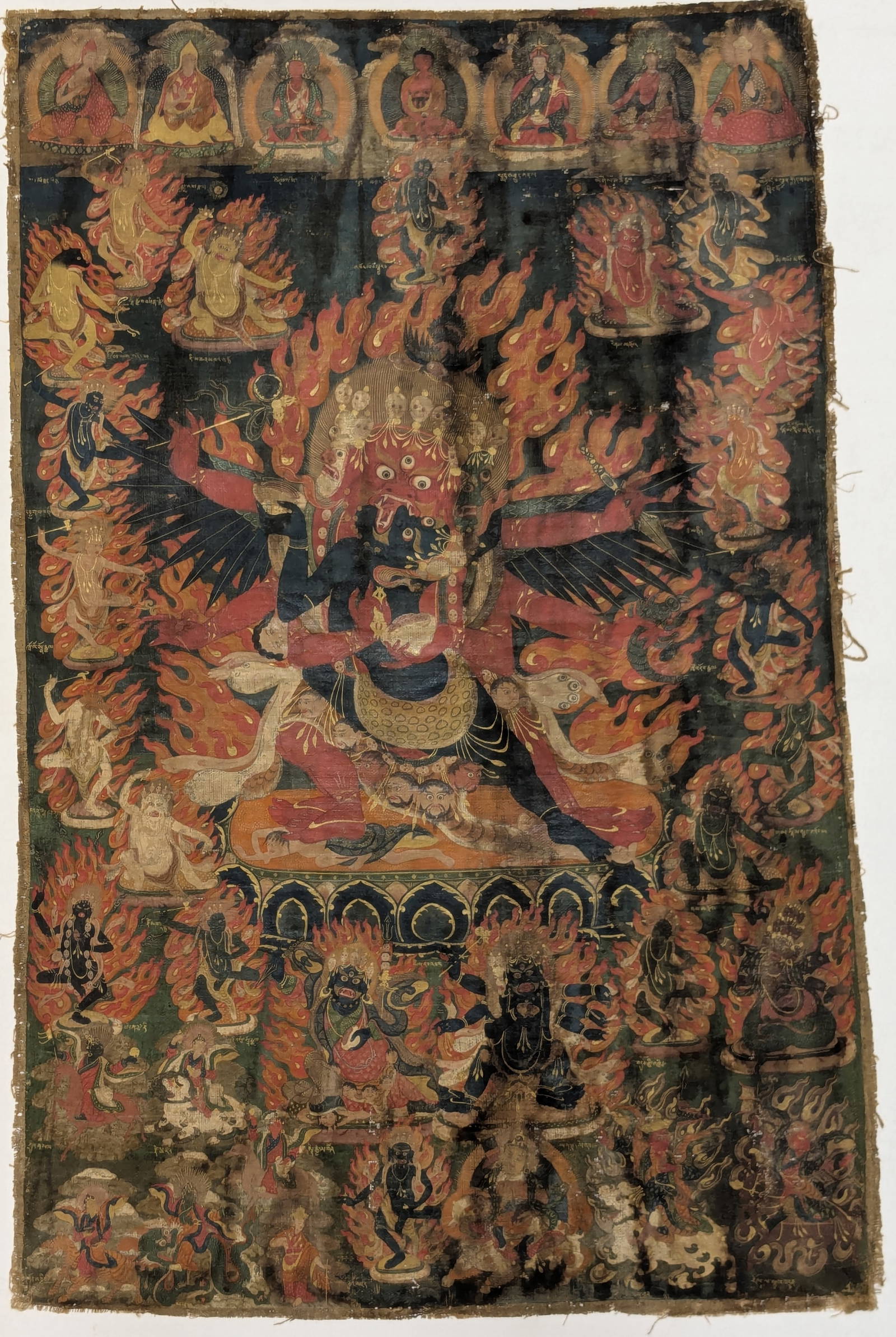 Buddhist Icon. Tibet. 16th Century. Thangka Of Garuda In Yab-yum. Ink ...