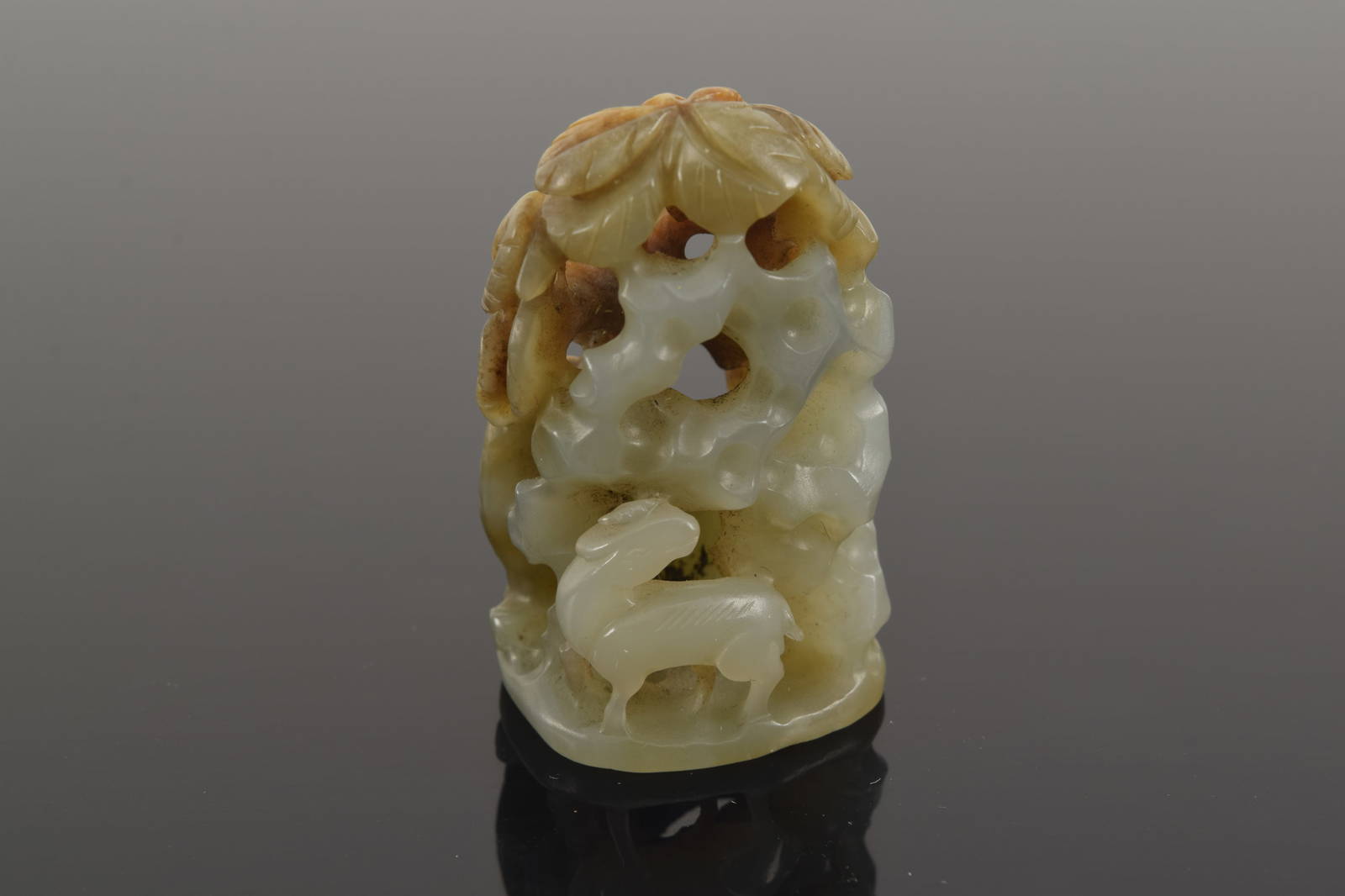 Jade Hat Finial. China. Yuan To Early Ming. Grey Stone With A Russet ...