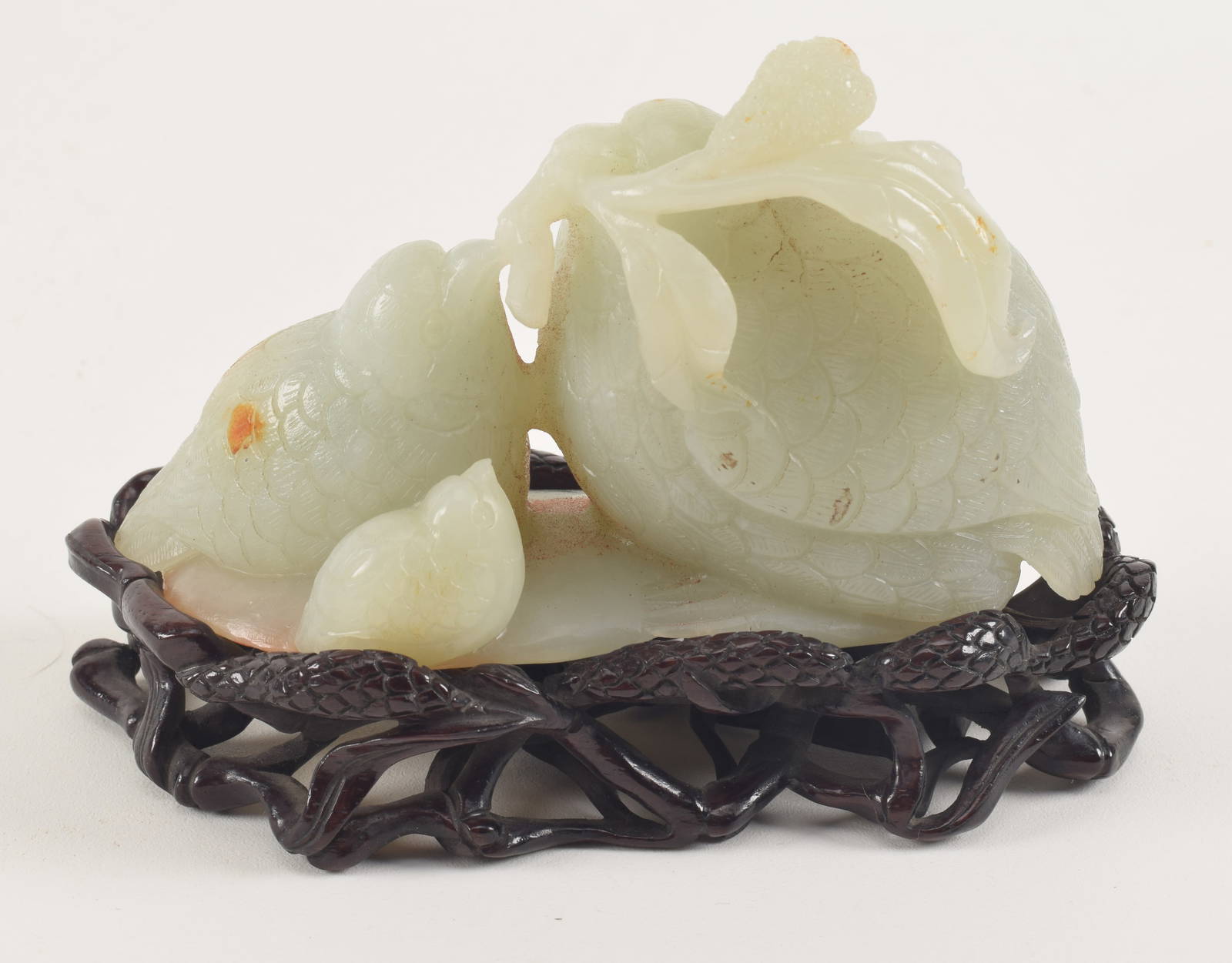 Jade Carving. China. 18th/19th Century. "quail And Millet" Design ...