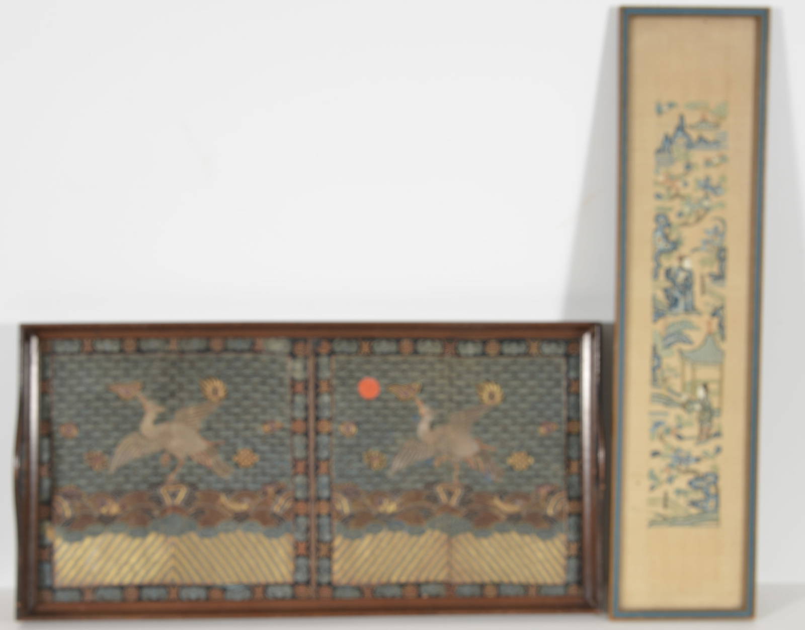 Lot Of Textiles. To Include: 1) A Pair Of Rank Badges With Coral Beads ...