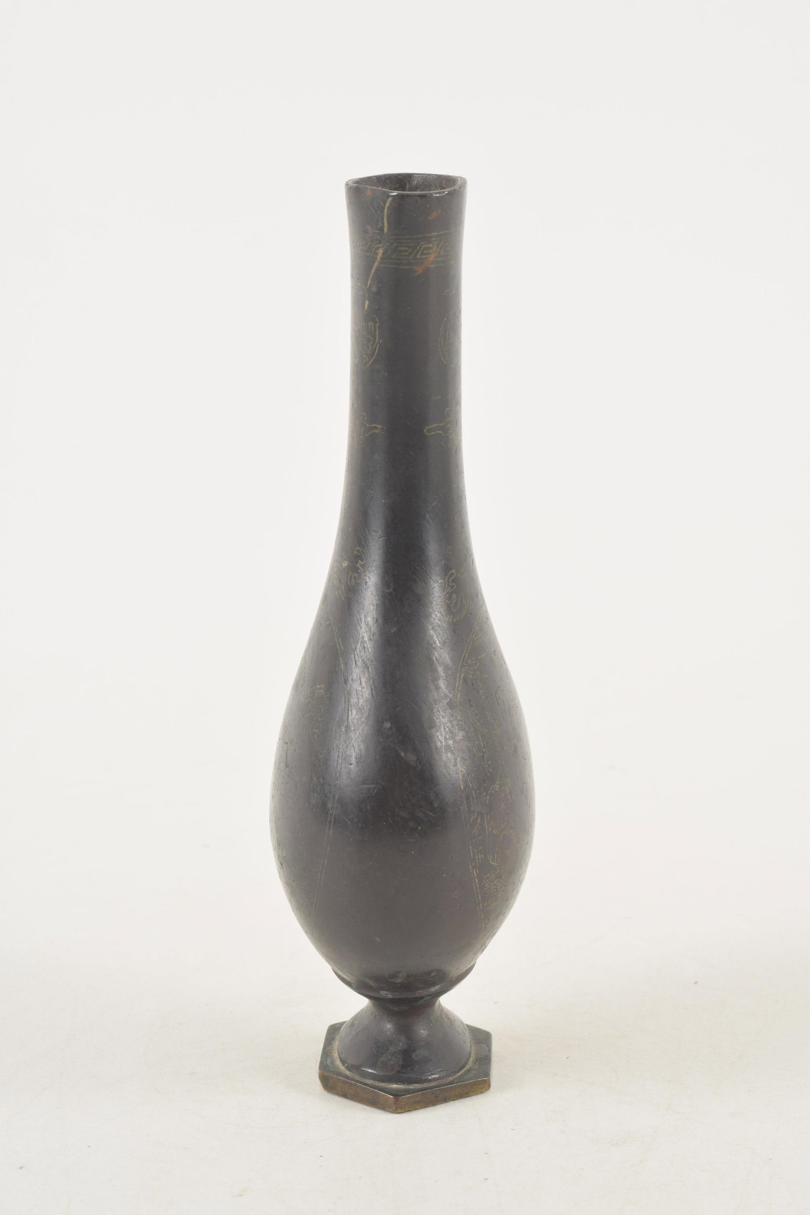 Bronze Vase. China. 18th Century. Shih So Style Inlay Of Figures In ...
