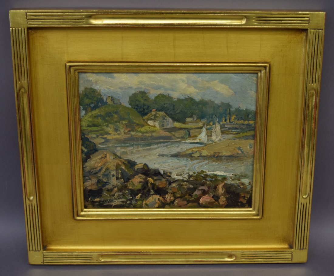 Meyer Matzkin. 1917. Seascaoe with boats entering an