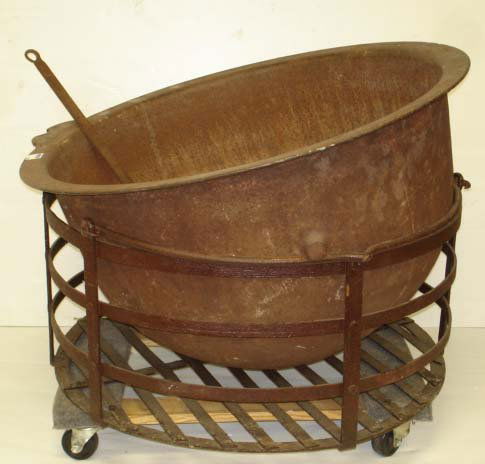 509: LARGE CAST IRON CAULDRON WITH STAND