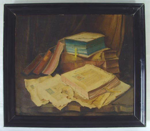Alfred Lakos Signed Oil Painting Still Life With B