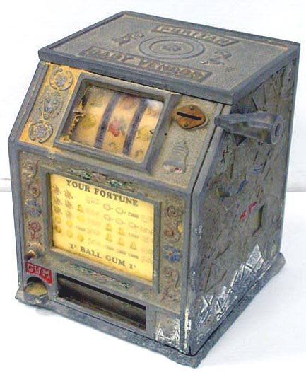 132: VINTAGE PURITAN BABY VENDOR SLOT MACHINE