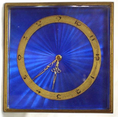 French Enamelled With Bronze Dresser Clock