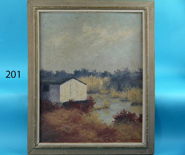 Fishing Shack In Marsh, W.o. Salmons