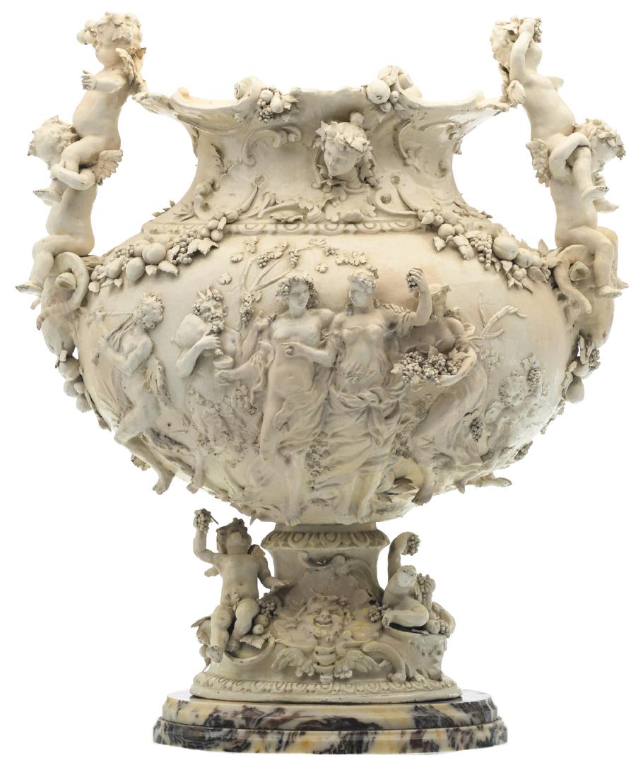 A Decorative Vase Depicting A Bacchus Procession,