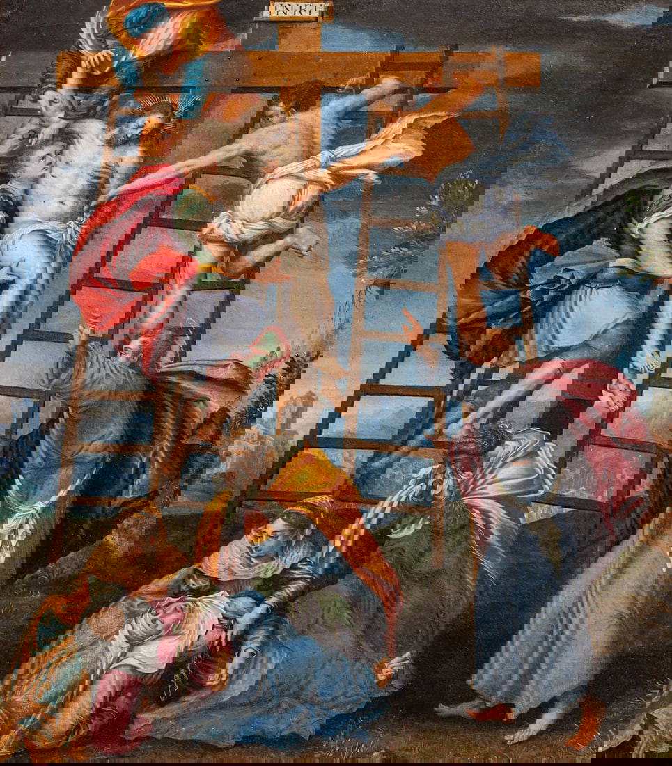 Attrib. To Pieter De Kempener (1503-1580), The Descent From The Cross, Mannerism, Oil On Canvas ...