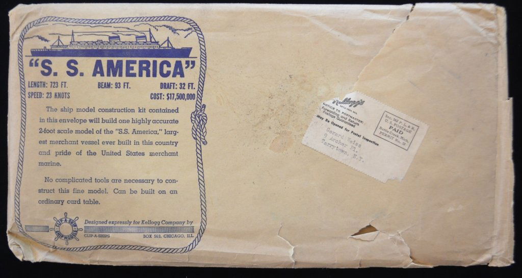 1941 S.S. America Ship Model Construction Kit