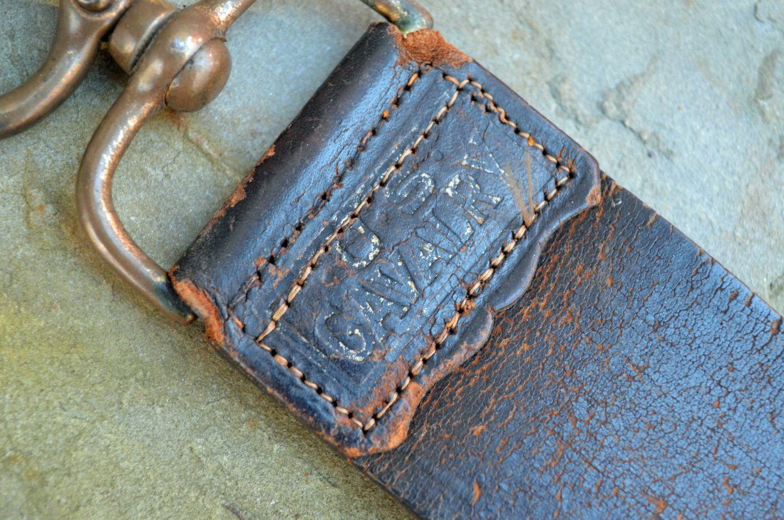 Antique Late 1800\'s Us Cavalry Leather Barber Strap