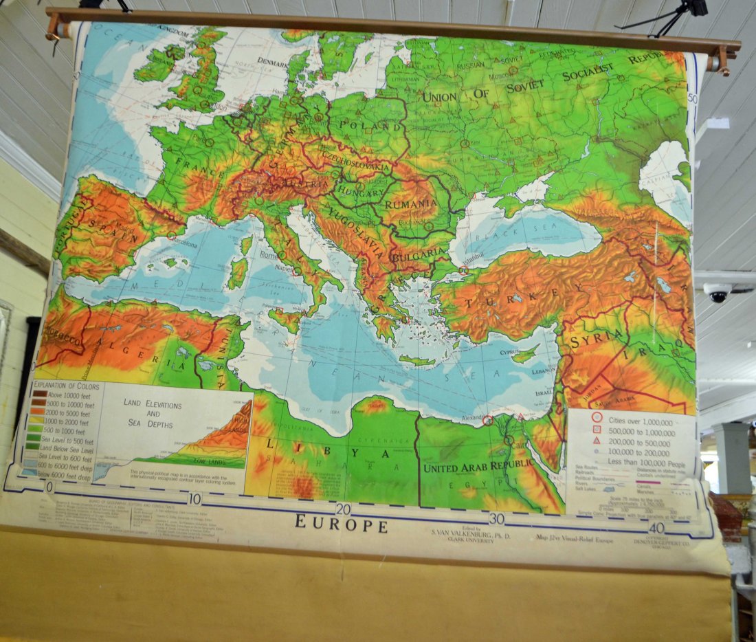 1963 Classroom Map of Europe
