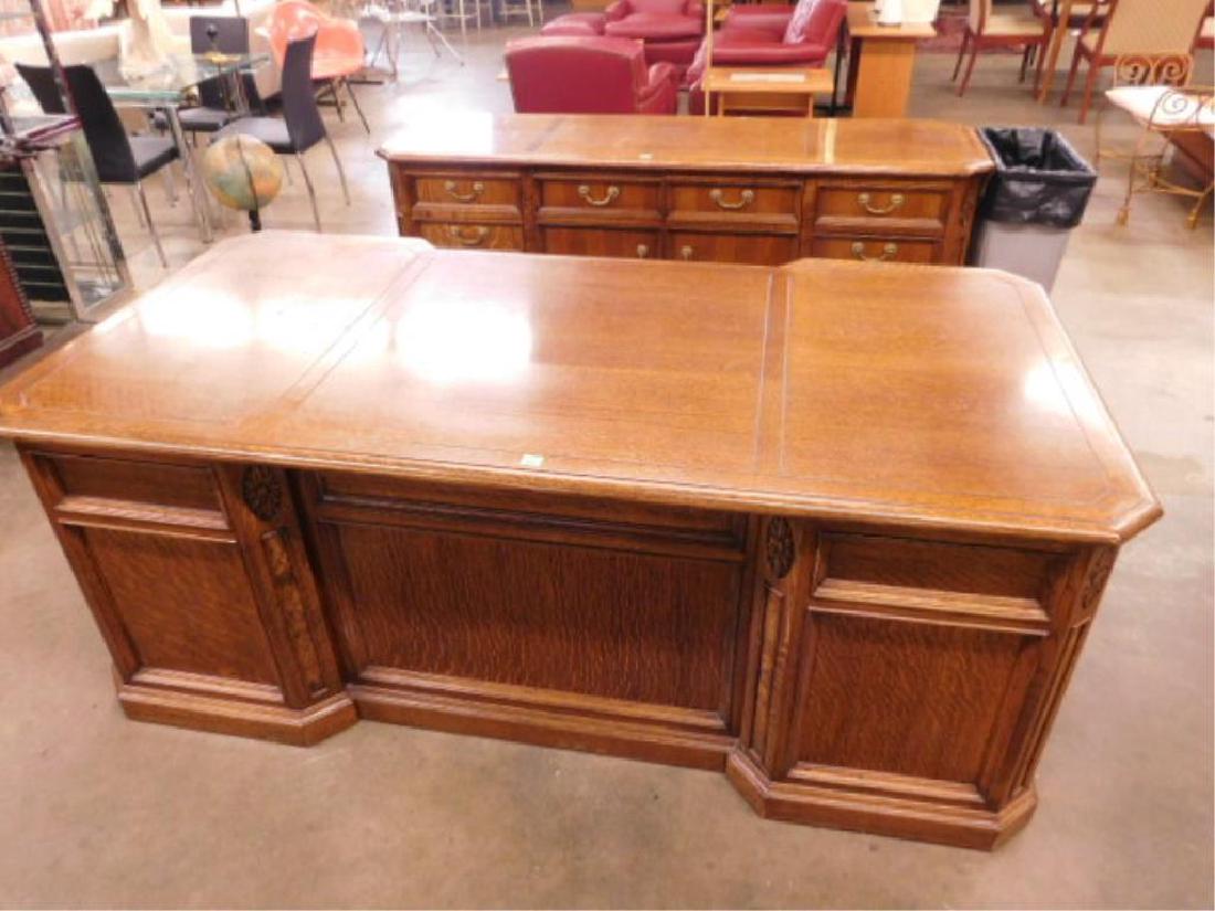 Alex Stuart Design Oak Desk & Credenza - Mar 26, 2017 | B.S. Slosberg ...