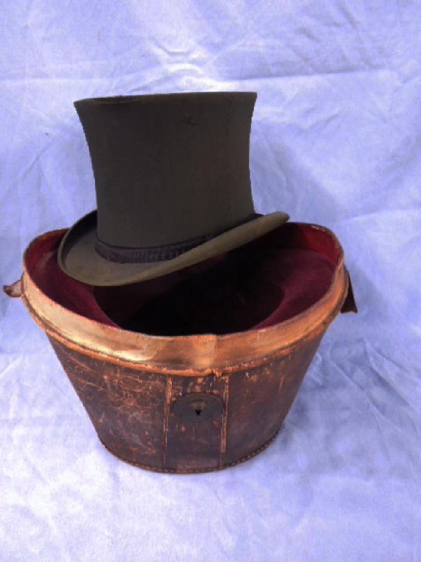 Stove Pipe Hat With Leather Case
