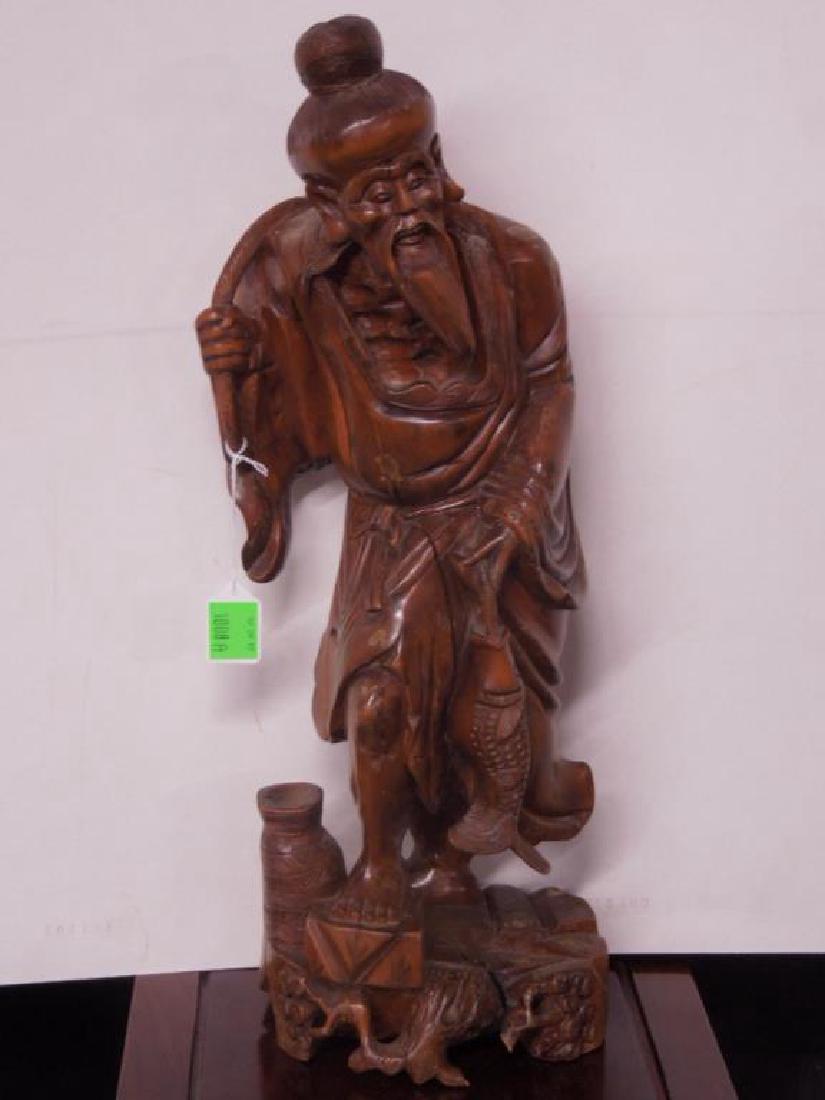 Chinese Wood Carved Fisherman