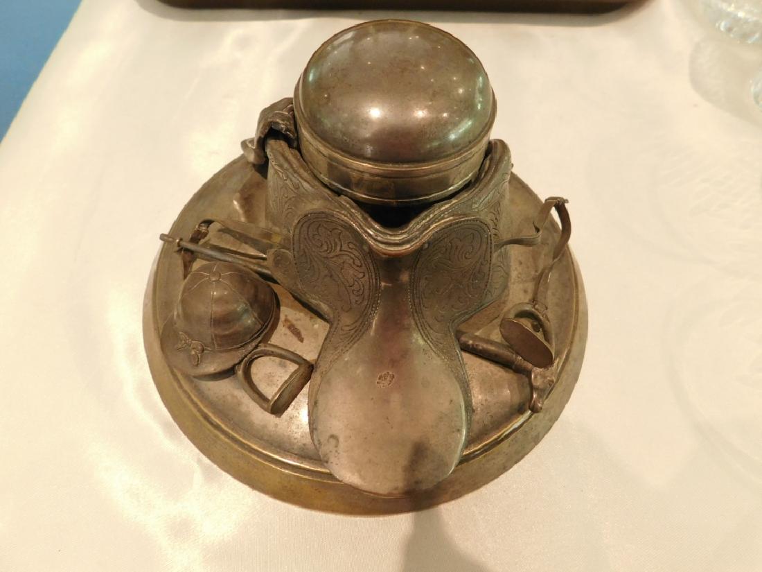 Antique Silver Plated Figural Inkwell