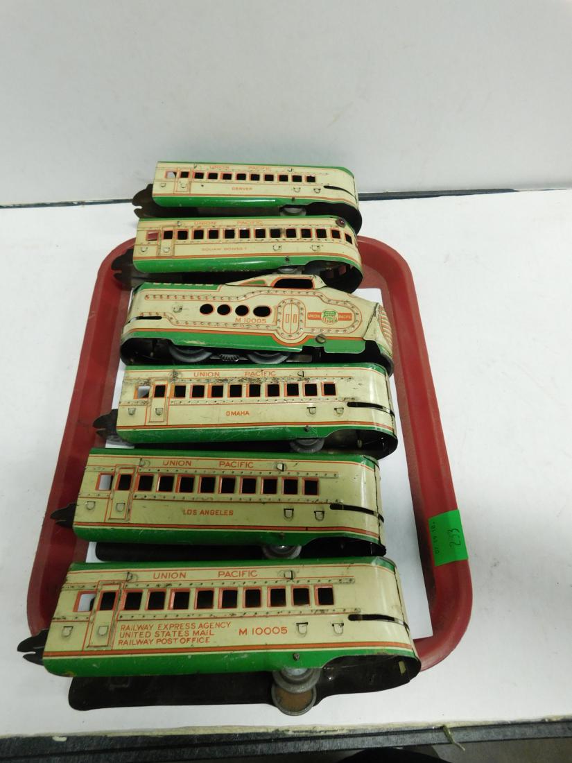 Marx Prewar 6 Piece Tin Train Set