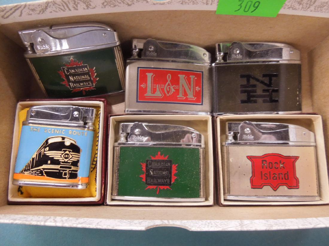 6 Vintage Railroad Lighters