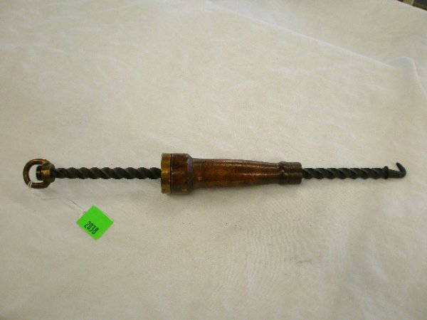 Fine Brass, Iron & Mahogany Rope Twister, 19th C