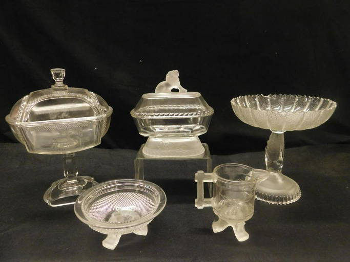 5 Antique Pattern Glass Pieces