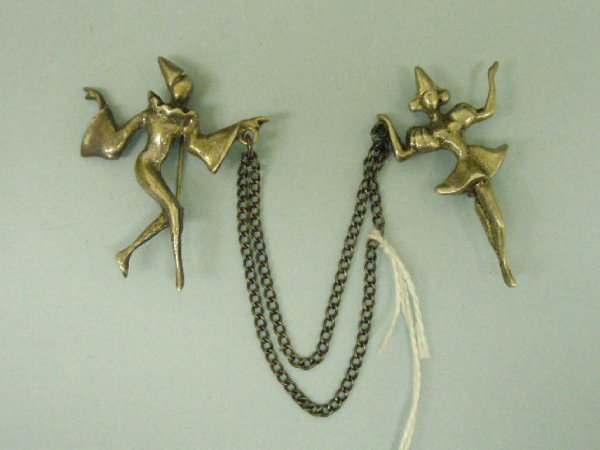 1940's Sterling Pierrot Pin