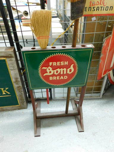 "fresh Bond Bread" Broom Holder Sign