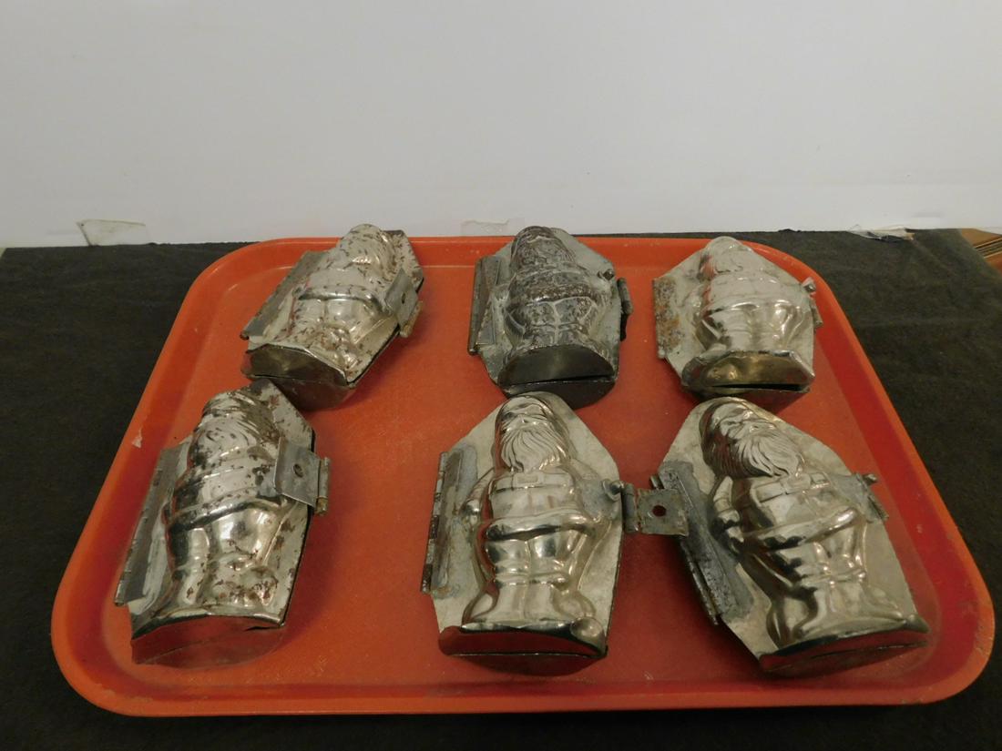 6 Vintage Sets Of Santa Chocolate Molds
