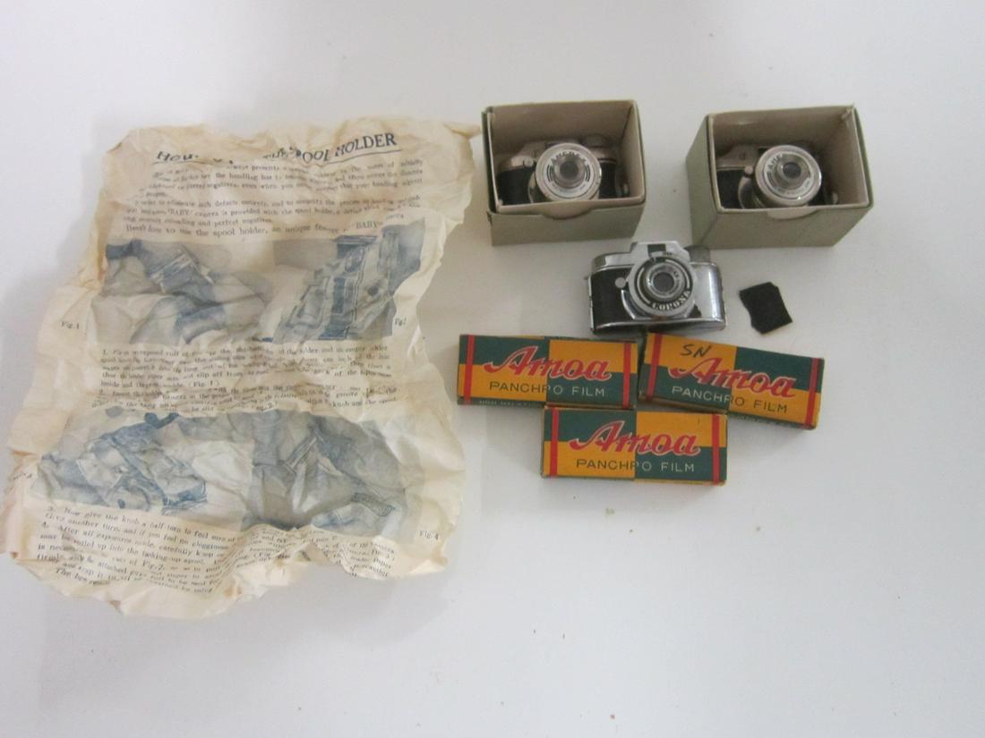 3 Vintage Miniature Cameras & Film