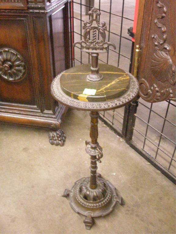 1385: Rembrandt Co. Metal & Marble Smoking Stand