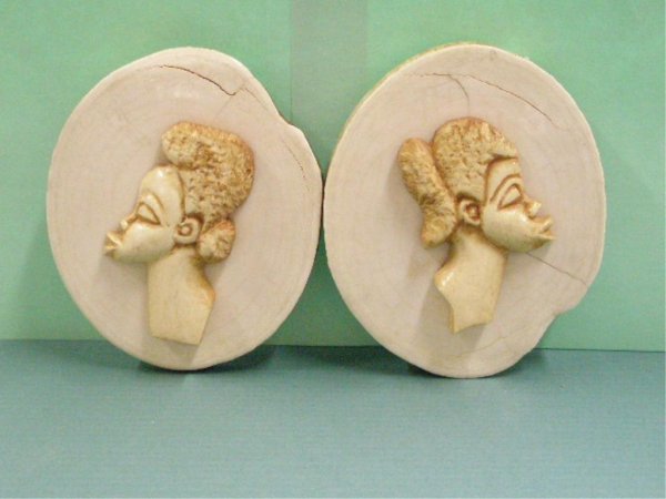 1014: Two African Ivory Bust Carvings