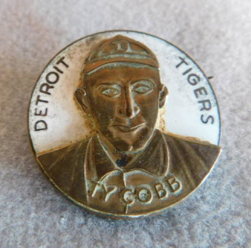 Rare Bronze & Enamel Ty Cobb Pin