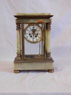 Antique Gilbert Crystal Regulator Clock