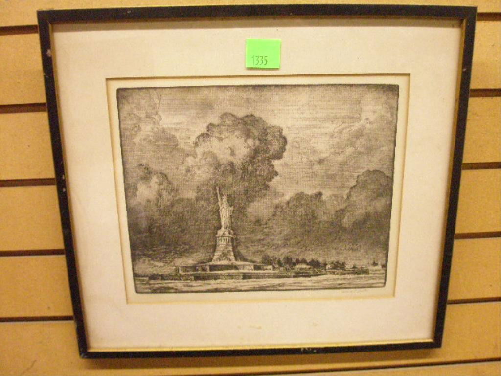 1335: Edward C. Smith, Etching, Statue of Liberty