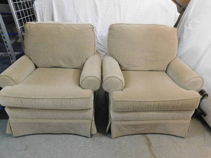 Pr Overstuffed Arm Chairs