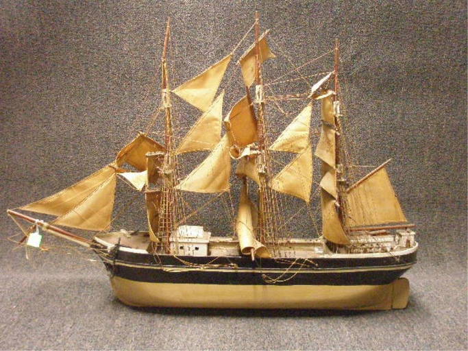 Vintage British Square Rigged Schooner Model