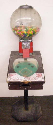 Vintage Baseball Home Run Gumball Machine