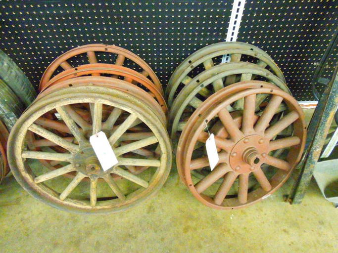 Set Of 7 Early Ford Wood Spoke Wheels