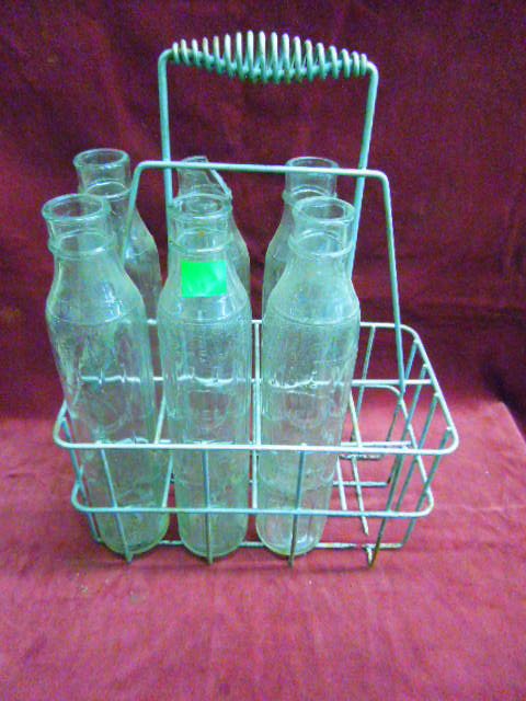 6 Rare Antique Glass Shell Oil Bottles With Carrie