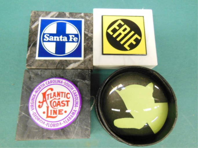 4 Assorted Railroad Paperweights