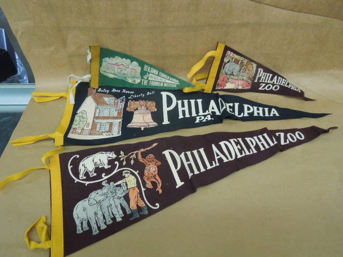 4 Vintage Philadelphia Pennants