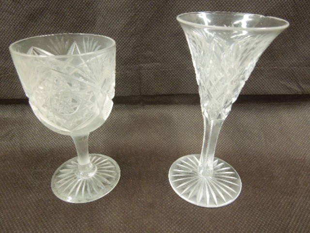 9 Cut Glass Goblets