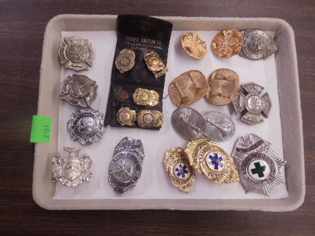 14 Fire Dept Hat And Pin Badges
