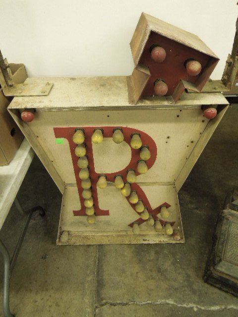 Vintage hanging lighted outdoor Rx sign