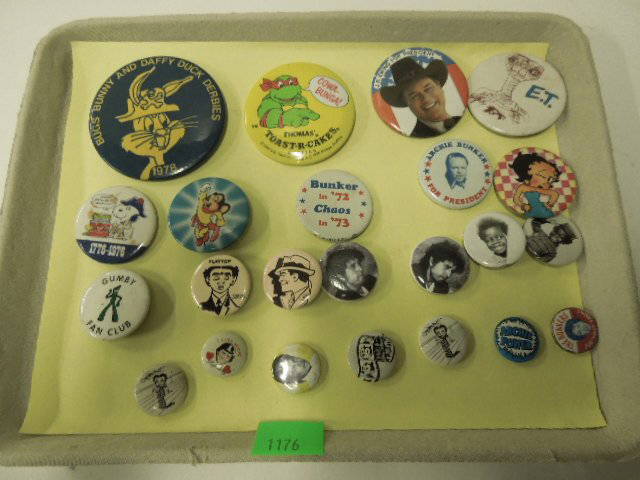 Vintage Character Pinback Buttons